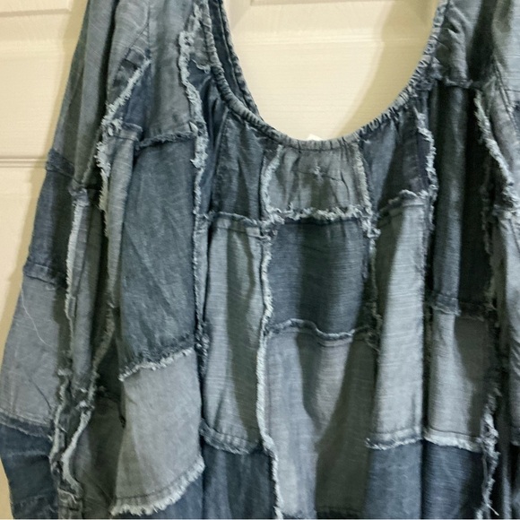 A Rare Bird | Tops | Nwt A Rare Bird Patchwork Keyhole Denim Top Os ...